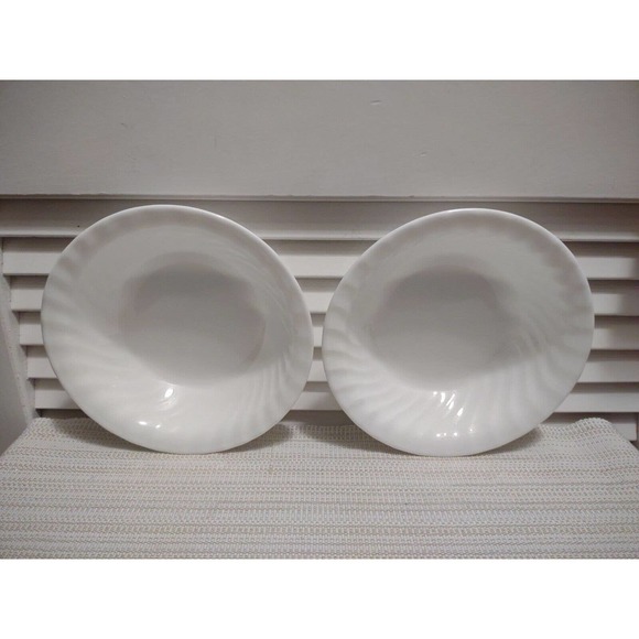 Corelle | Dining | Corelle Enhancements White Swirl Set Of 2 7 8soup ...